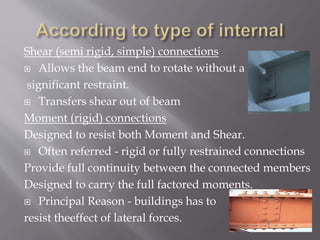 Steel connections in steel structure | PPTX