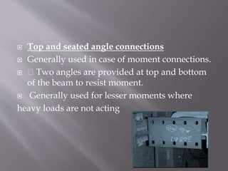 Steel connections in steel structure | PPTX