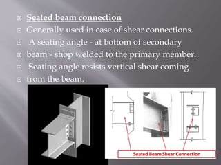 Steel connections in steel structure | PPTX