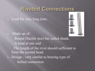 Steel connections in steel structure | PPT