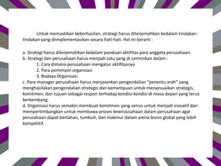 IMPLEMENTASI STRATEGIK PERUSAHAAN | PPTX