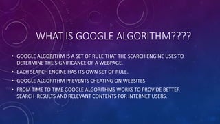 ppt presentation Google algorithm | PPTX