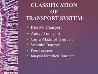 PASSIVE TRANSPORT SYSTEM | PPTX | Chemistry | Science