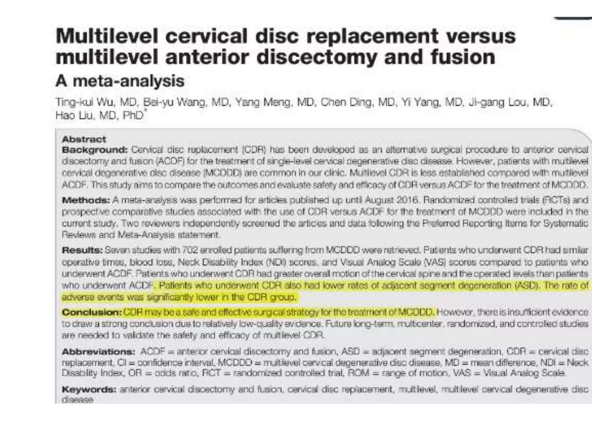 Artificial disc replacement vs ACDF | PPTX