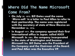 A Short History of Microsoft | PPTX