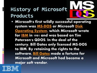 A Short History of Microsoft | PPTX | Computing | Technology & Computing