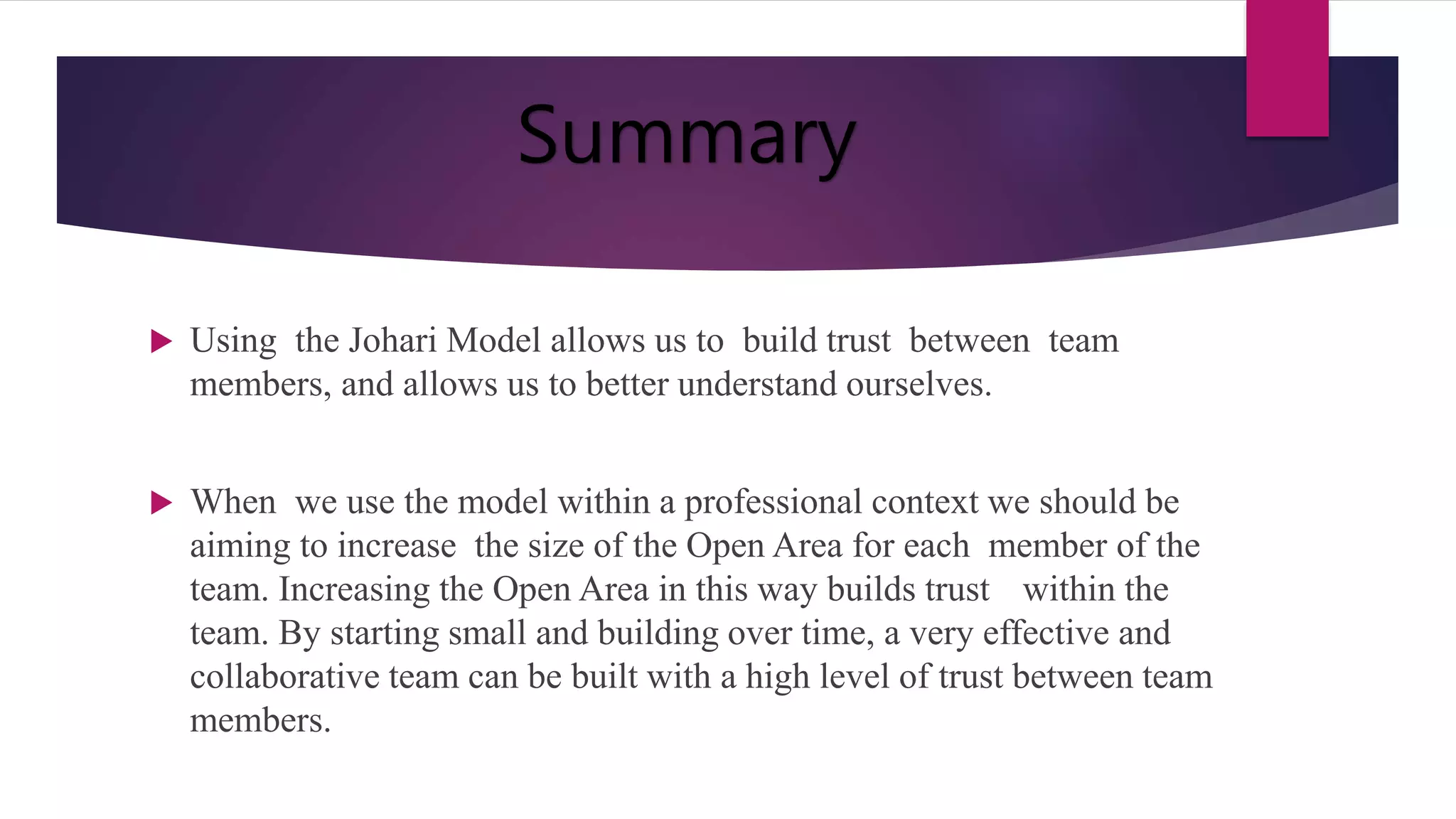 johari window model | PPTX