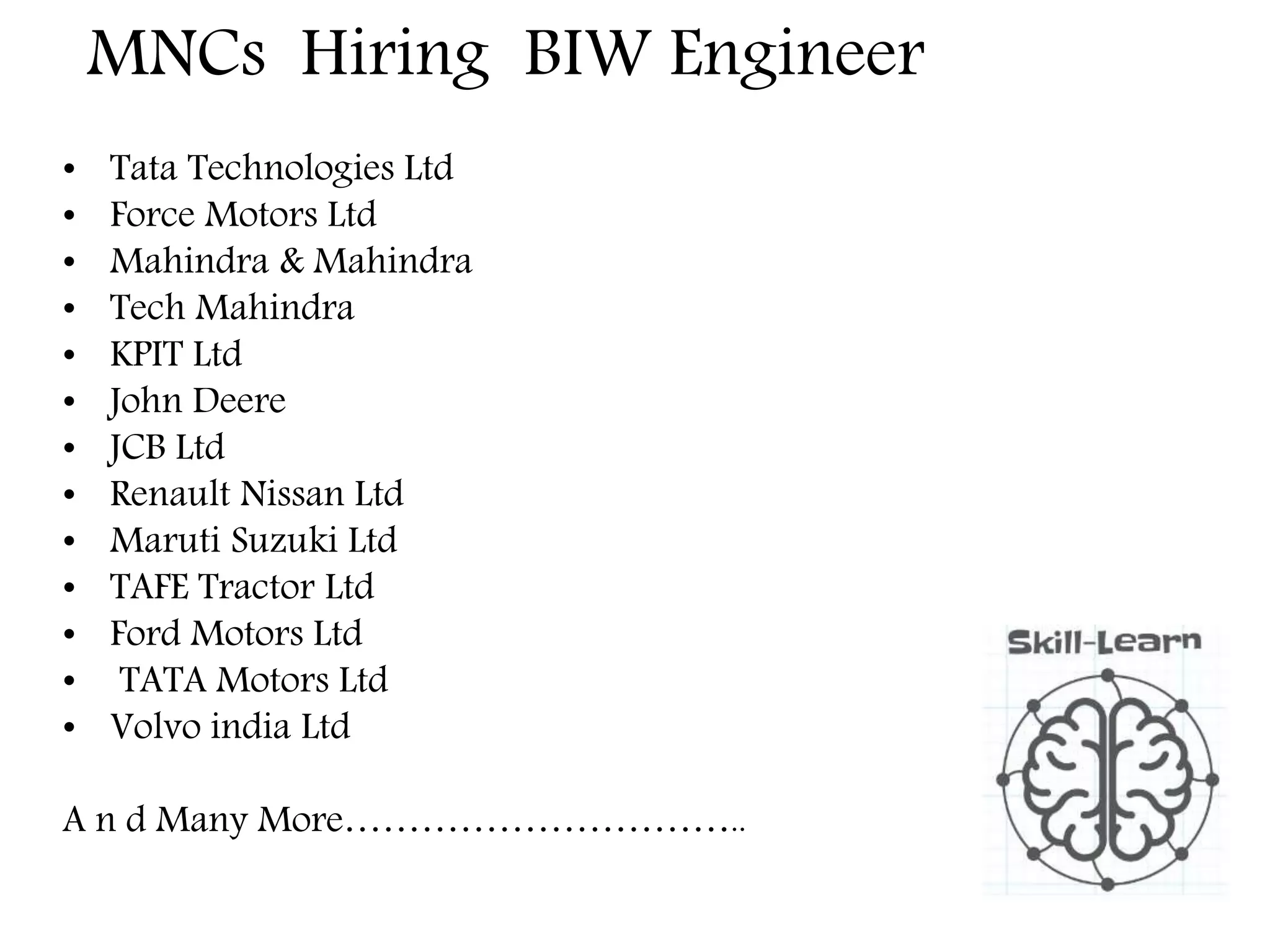 Body in White BIW Design Engineer | PPTX