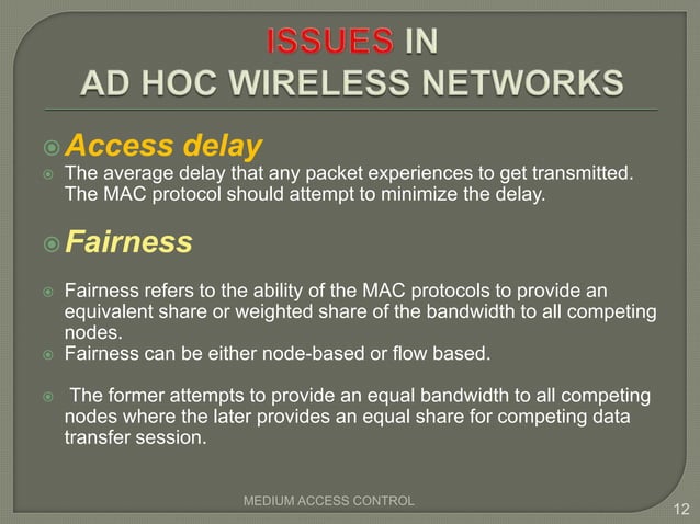 ISSUES IN AD HOC WIRELESS NETWORKS | PPTX