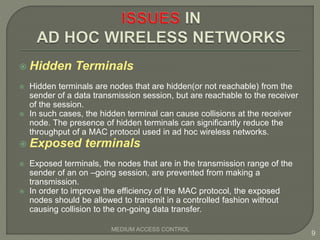 ISSUES IN AD HOC WIRELESS NETWORKS | PPTX