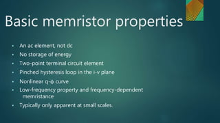 Memristor | PPTX | Physics | Science