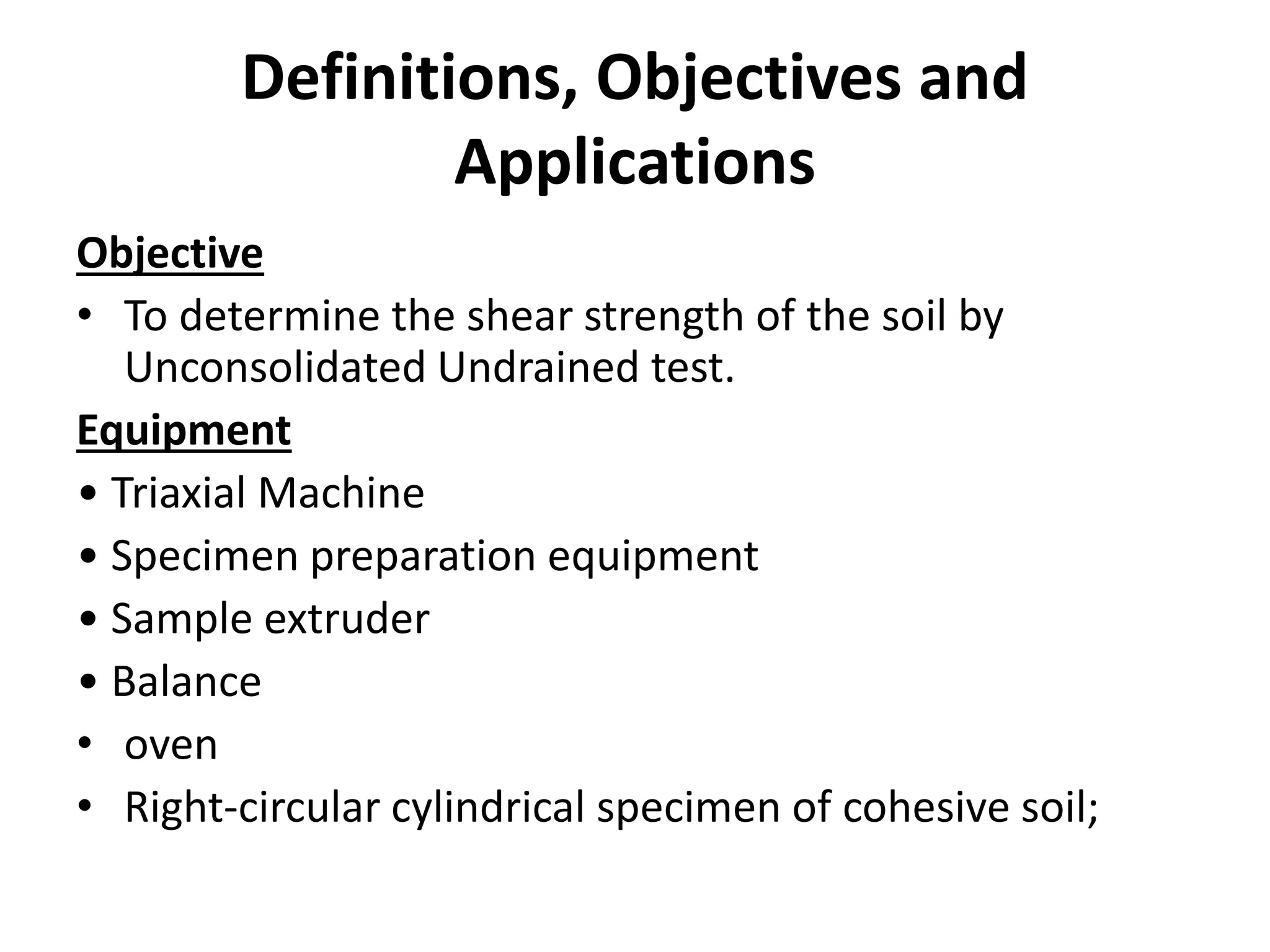 Unconsolidated Undrained Test | PPTX