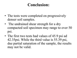 Unconsolidated Undrained Test | PPTX