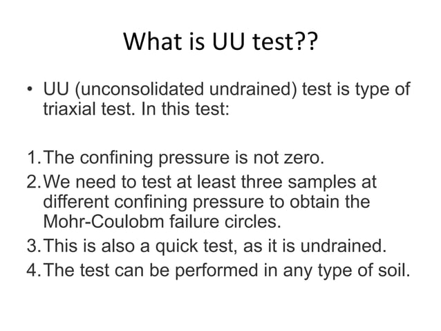 Unconsolidated Undrained Test | PPTX | Standardized Testing ...