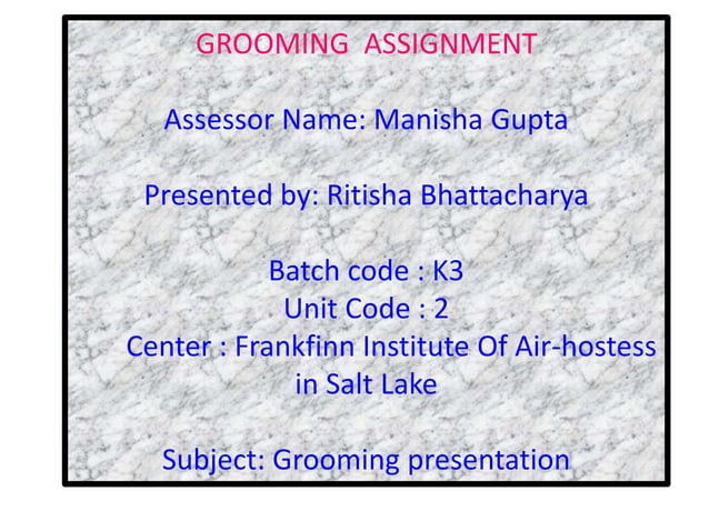Grooming Presentation 1 | PPTX