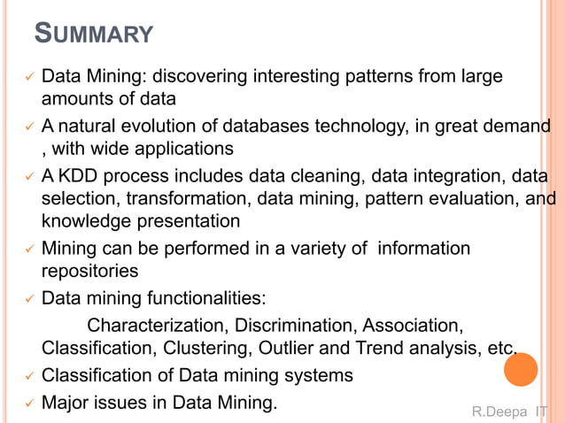 Data Mining : Concepts and Techniques | PPTX