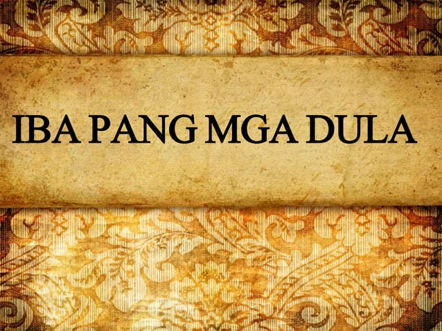 Mga Uri ng Dula