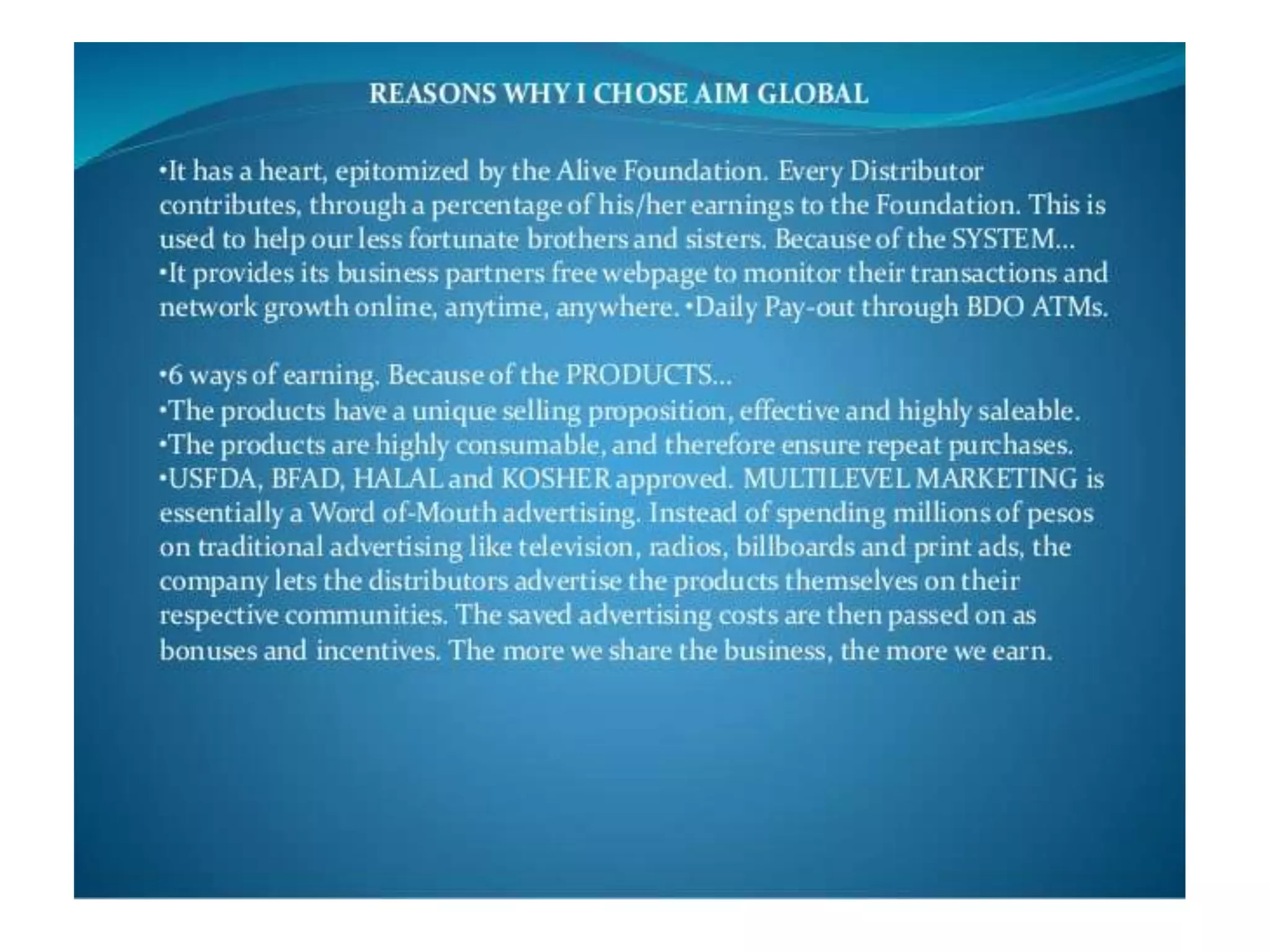 Reasons I Join Aim Global | PPTX