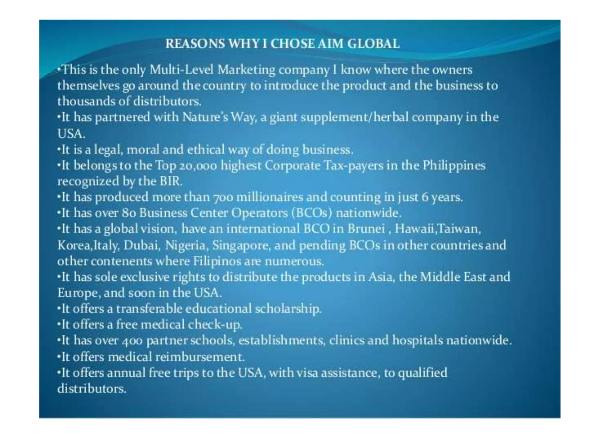 Reasons I Join Aim Global | PPTX
