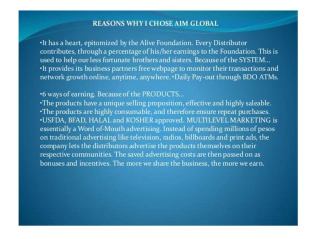 Reasons I Join Aim Global | PPTX