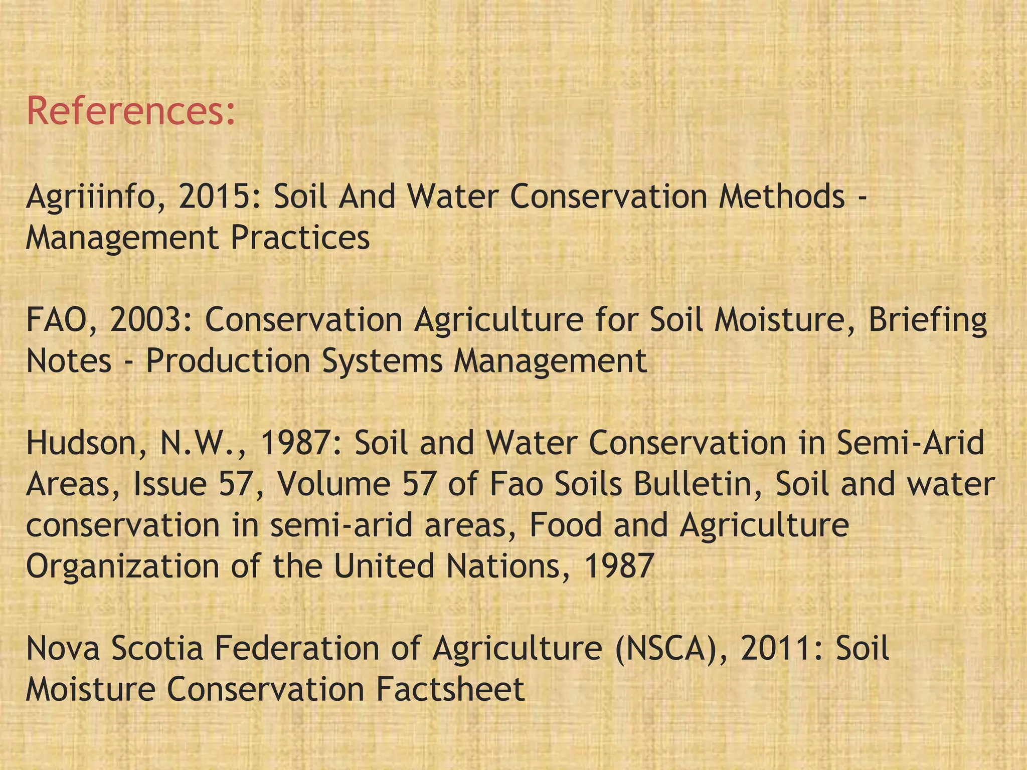 soil moisture conservation techniques | PPTX