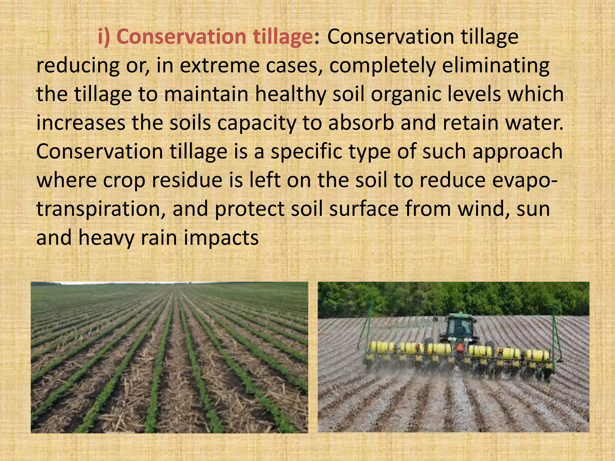 soil moisture conservation techniques | PPTX