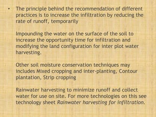 soil moisture conservation techniques | PPTX