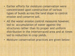 soil moisture conservation techniques | PPTX