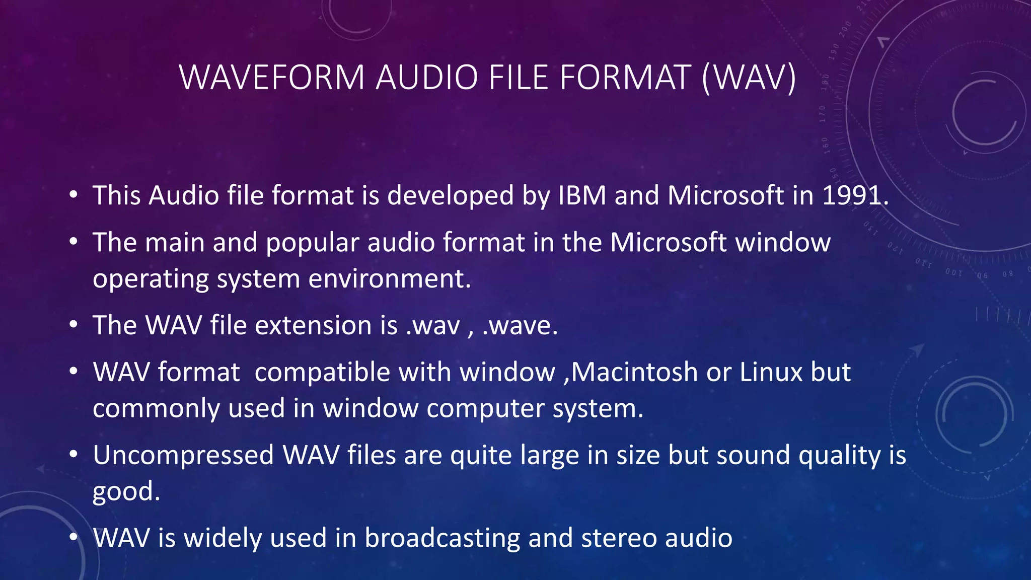 Audio file format in computer graphic | PPTX