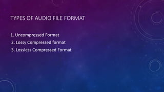 Audio file format in computer graphic | PPT