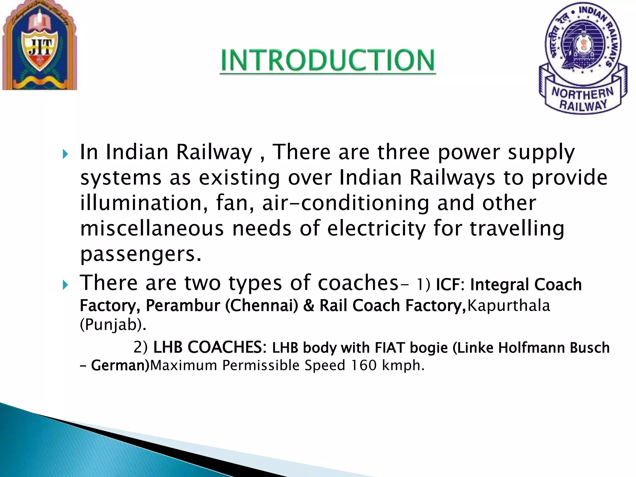 POWER SUPPLY SYSTEM IN TRAIN COACHES | PPSX