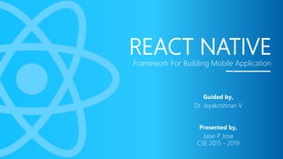 React Native - Framework For Mobile App (Seminar)