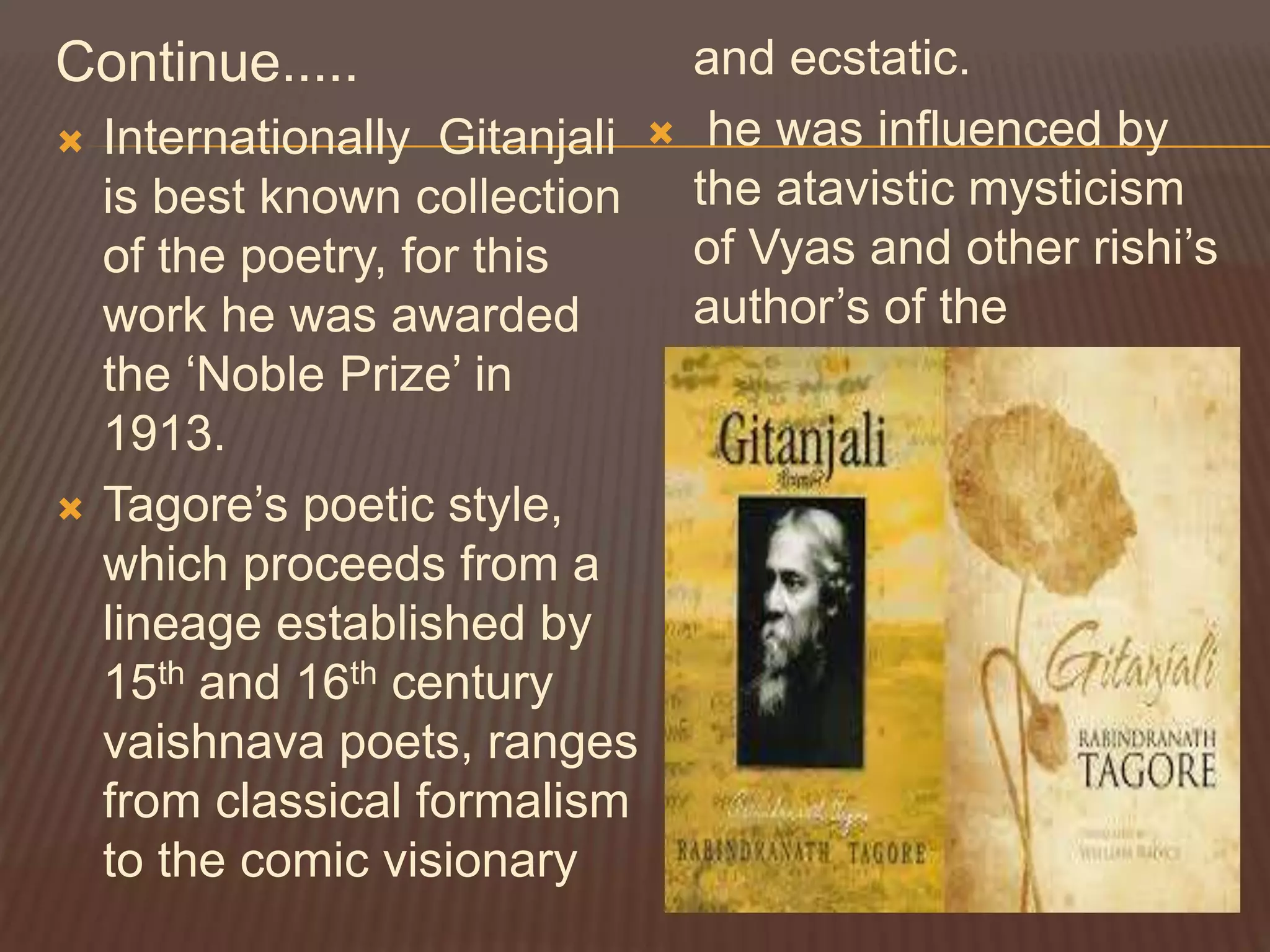 Rabindranath Tagore as a Writer | PPTX