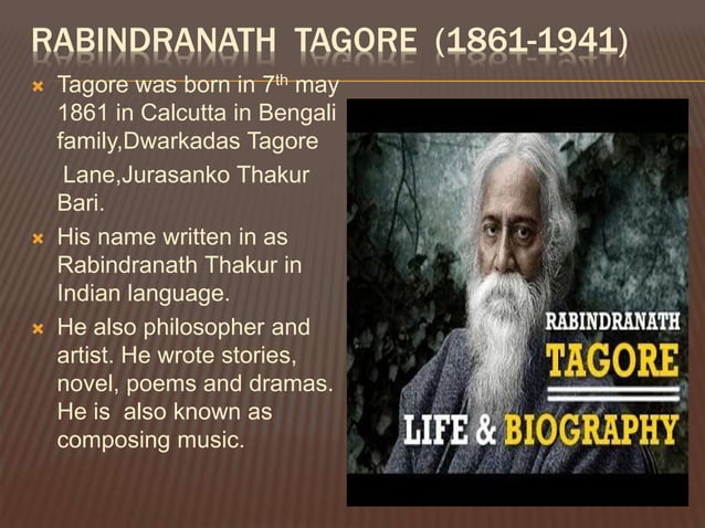 Rabindranath Tagore as a Writer | PPTX