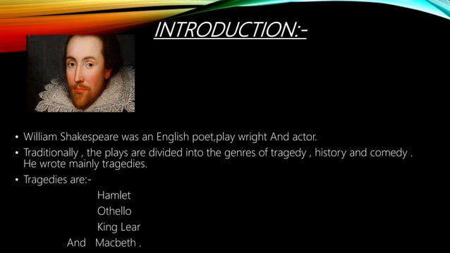 Othello and Hamlet comparison and different between two character. | PPT