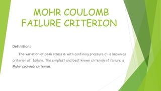 MOHR COULOMB FAILURE CRITERION | PPTX