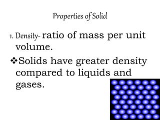 Density Of Solids Liquids And Gases