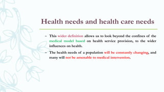 Assessing and Identifying Health Needs: Theories and Frameworks for ...