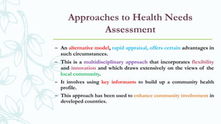 Assessing and Identifying Health Needs: Theories and Frameworks for ...