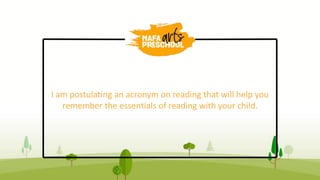 The Acronym of READING: reading with your child | PPTX