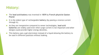 lead acid battery | PPTX