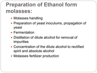 Molasses and ethyl Alcohol production From Molasses | PPTX