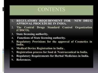 regulatory requirnment and approval procedure for drugs and cosmetics ...