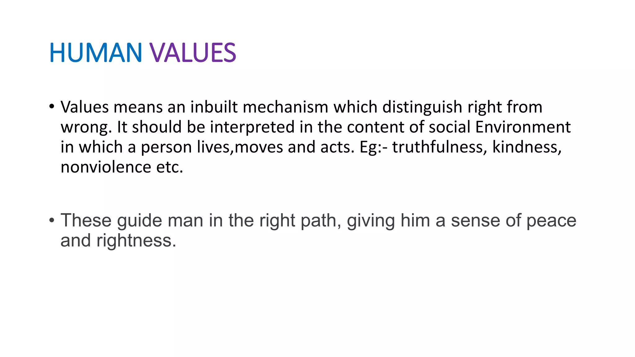 HUMAN VALUES | PPTX | Career Advice | Careers