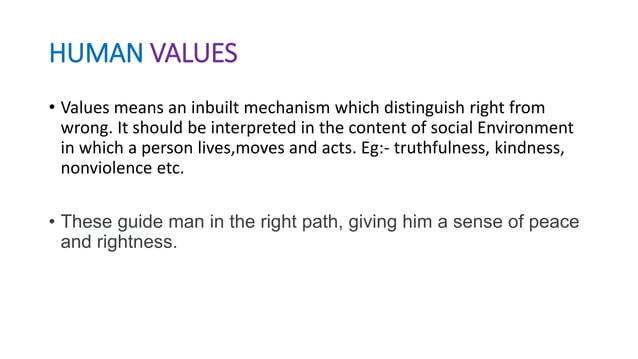 HUMAN VALUES | PPT