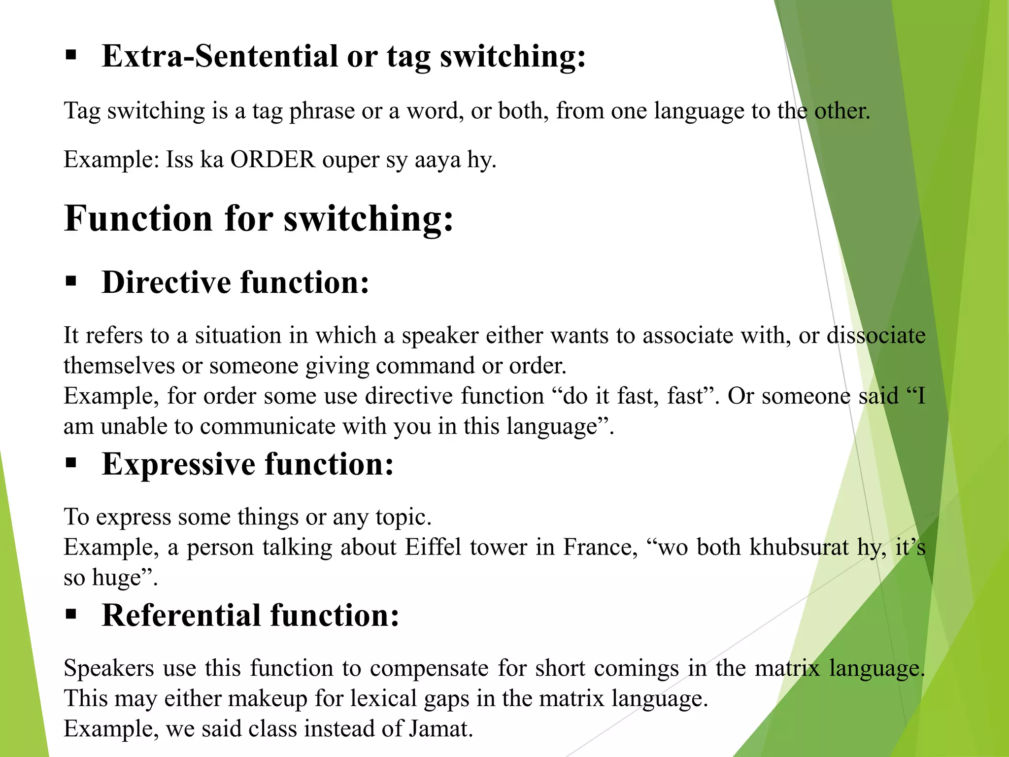 Code Switching & Codee Mixing | PPTX