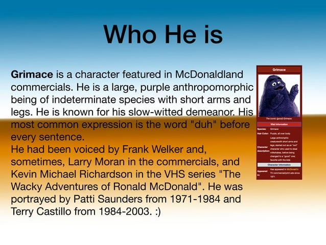 Grimace Presentation | PPT