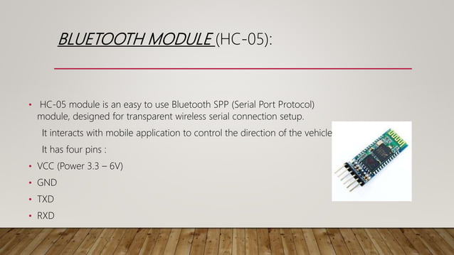 Bluetooth controlled robot using arduino uno and HC-05 | PPTX