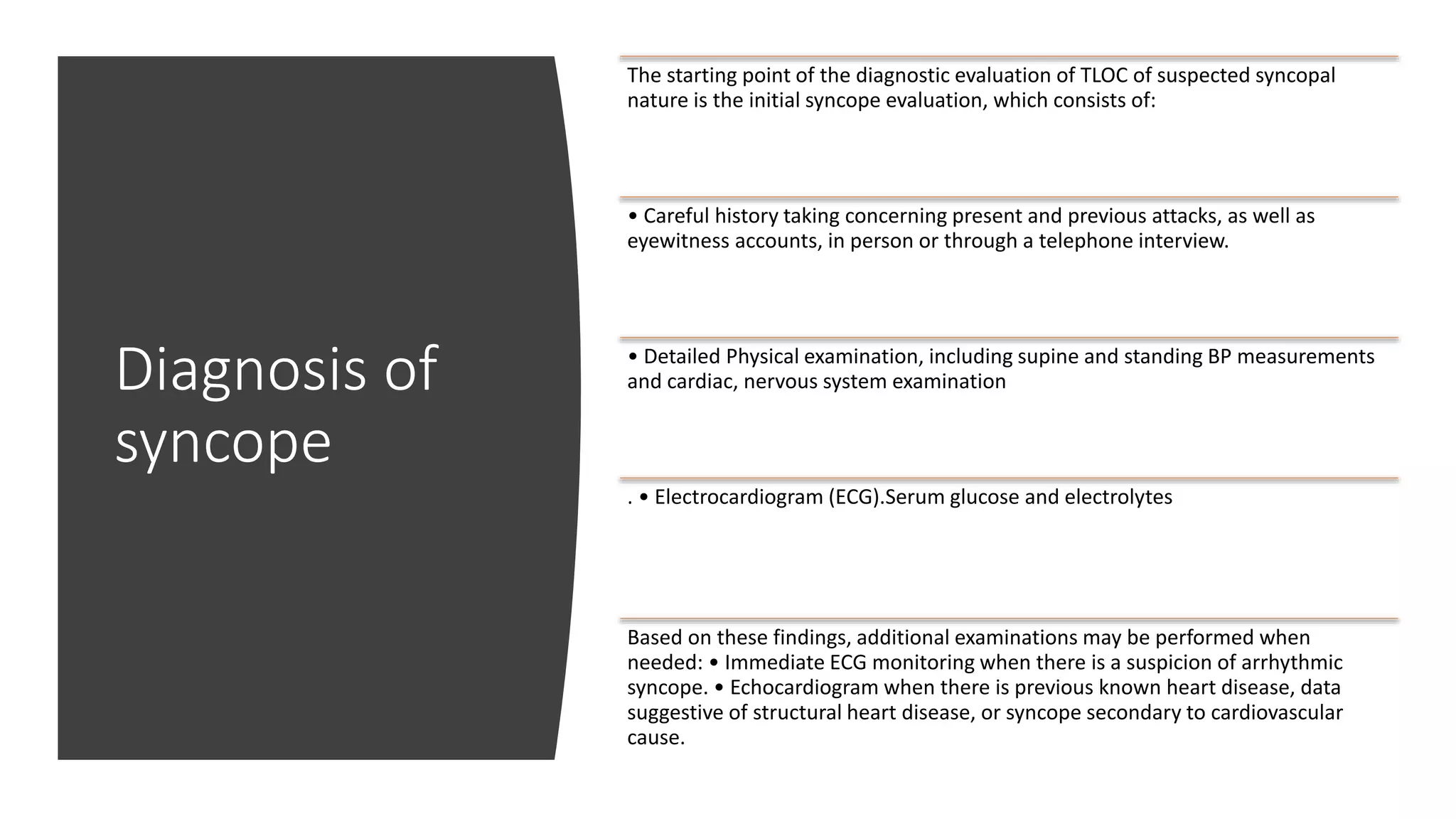 APPROACH TO SYNCOPE ,DIAGNOSIS AND MANAGEMENT | PPTX