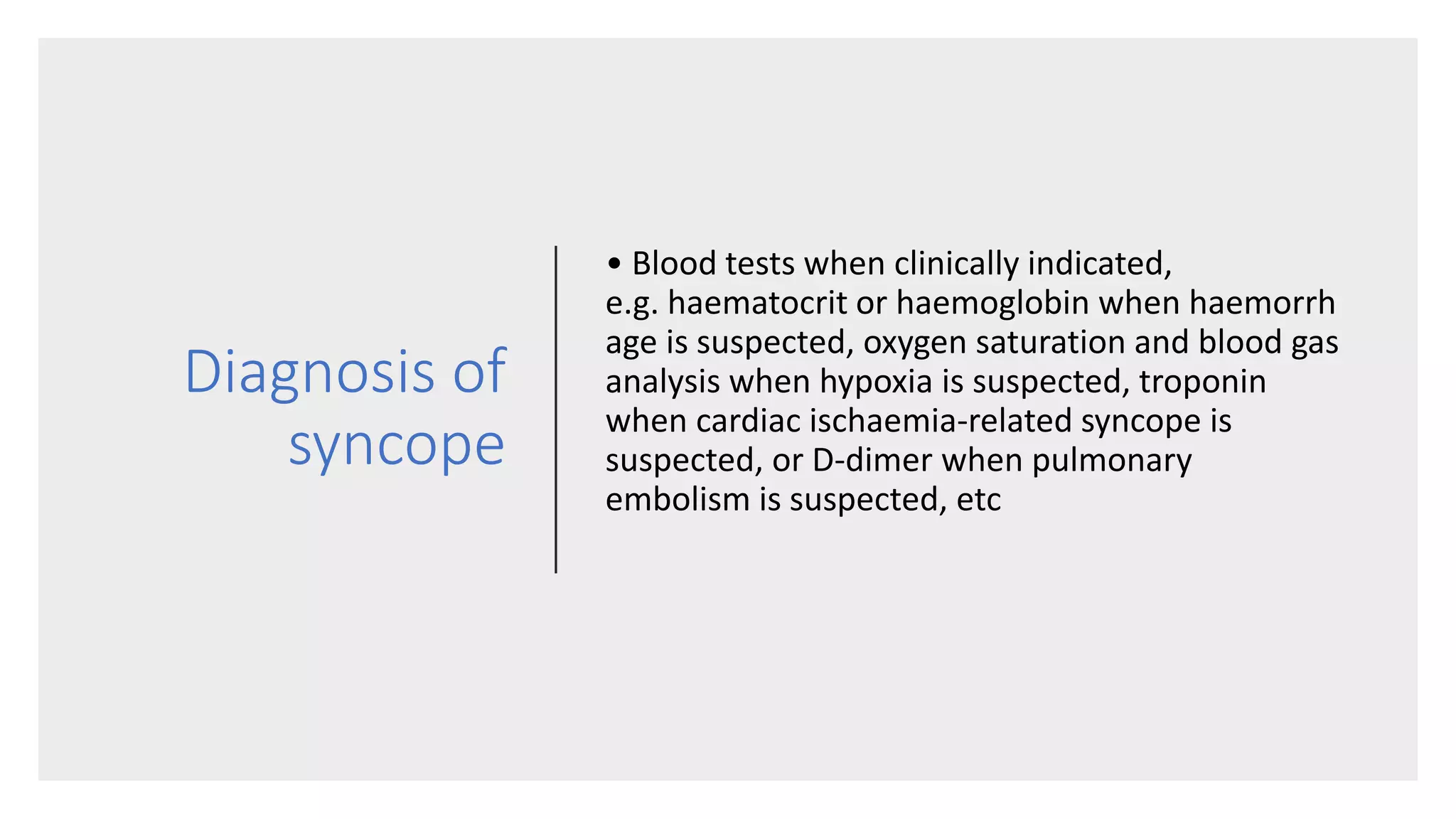 APPROACH TO SYNCOPE ,DIAGNOSIS AND MANAGEMENT | PPTX